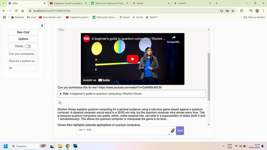 Orion, 다양한 LLM을 지원하는 웹 기반 채팅 인터페이스 - 읽을거리&정보공유 - 파이토치 한국 사용자 모임