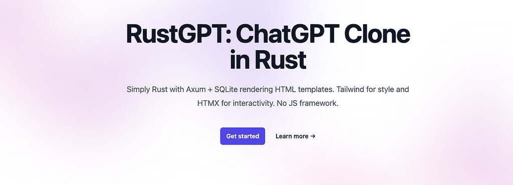 [GN] RustGPT🦀 - Rust+Htmx+SQLite로 만든 ChatGPT UI - 읽을거리&정보공유 - 파이토치 한국 사용자 모임