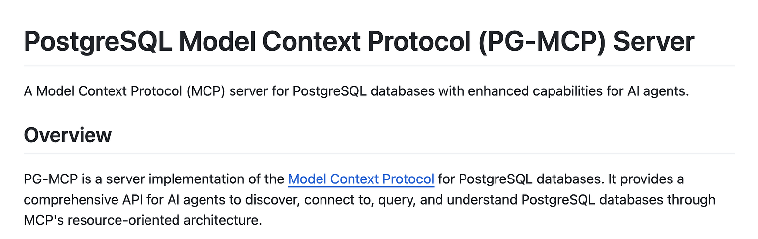 PG-MCP, PostgreSQL과 AI 에이전트를 연결해주는 MCP Server - 읽을거리&정보공유 - 파이토치 한국 사용자 모임