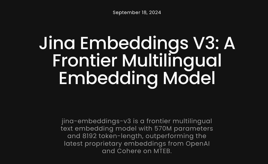 Jina AI, Embedding을 위한 jina-embeddings-v3 모델 공개 - 읽을거리&정보공유 - 파이토치 한국 사용자 모임
