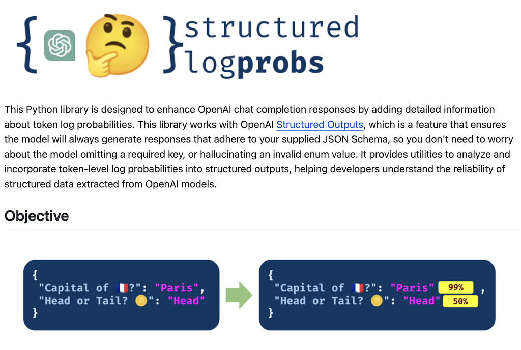 Structured Logprobs, LLM 토큰의 로그 확률에 대한 정보를 제공하는 오픈소스 라이브러리 - 읽을거리&정보공유 - 파이토치 한국 사용자 모임