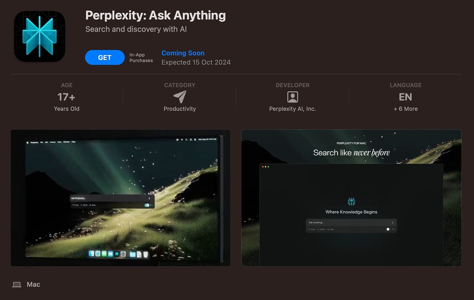 Perplexity, macOS App 출시 예정 (10/15) - 읽을거리&정보공유 - 파이토치 한국 사용자 모임