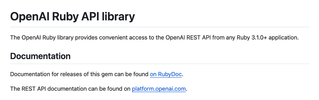 OpenAI, Ruby용 API Client 공개 - 읽을거리&정보공유 - 파이토치 한국 사용자 모임