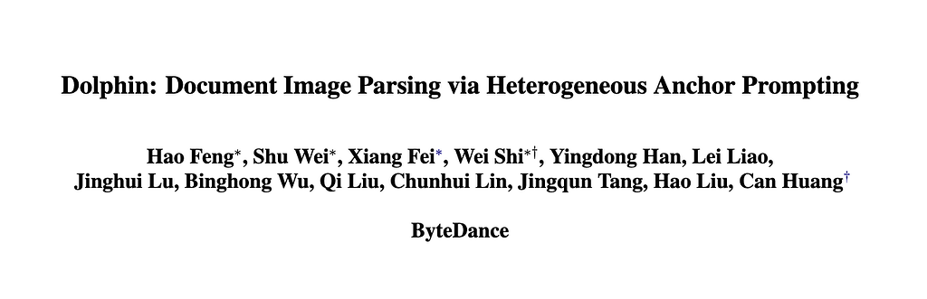 Dolphin: ByteDance가 공개한, 이종간 앵커 프롬프트 기반 문서 이미지 파싱 모델 - 읽을거리&정보공유 - 파이토치 한국 사용자 모임