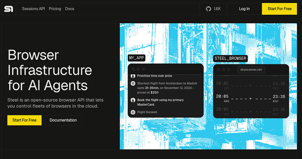 Steel: AI 에이전트 및 어플리케이션를 위한 오픈소스 브라우저 API - 읽을거리&정보공유 - 파이토치 한국 사용자 모임