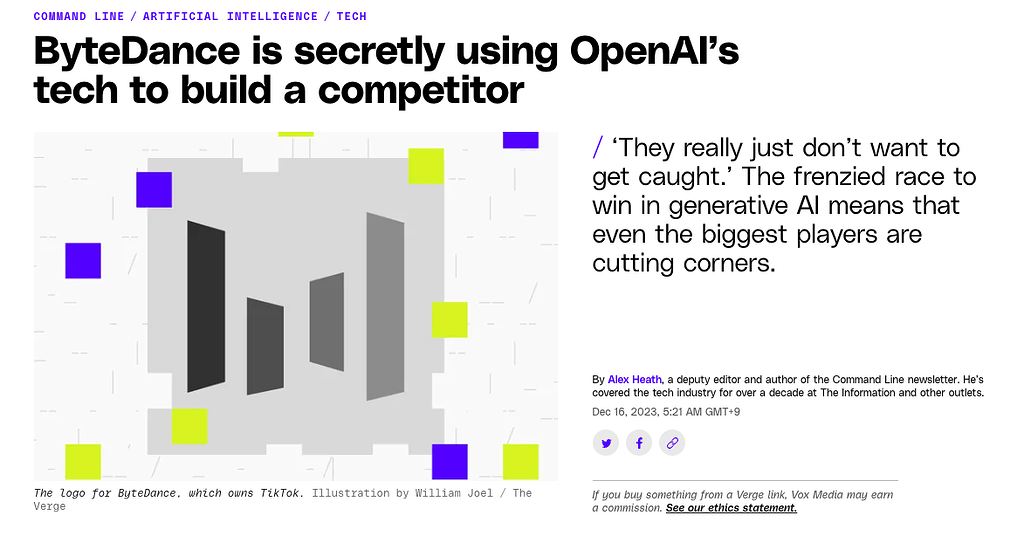 [GN⁺] OpenAI, ByteDance가 자체 AI 모델 훈련에 GPT를 사용해서 계정 중단 - 읽을거리&정보공유 ...