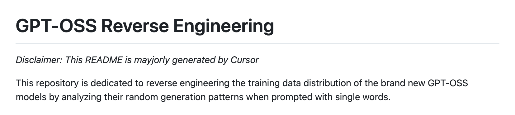 GPT-OSS 학습 데이터 역추적 프로젝트 소개 (gpt-oss-reverse-engineering) - 읽을거리&정보공유 - 파이토치 한국 사용자 모임